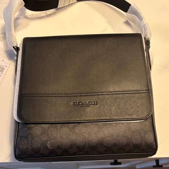 Coach | Bags | Coach Black And Gray Mens Messenger Bag | Poshmark
